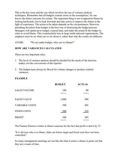  How To Write A Variance Report How To Design A Variance Analysis 