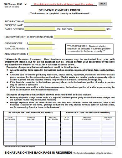 10 Self Employment Ledger Samples Templates In PDF