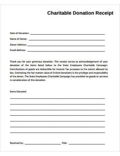 Excel Templates Charity Donation Receipt Template