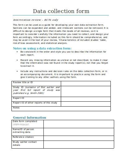 FREE 10 Research Data Collection Form Samples Templates In PDF MS Word