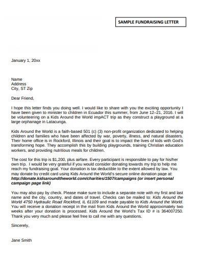 FREE 10 Charity Fundraising Letter Samples Templates In MS Word PDF
