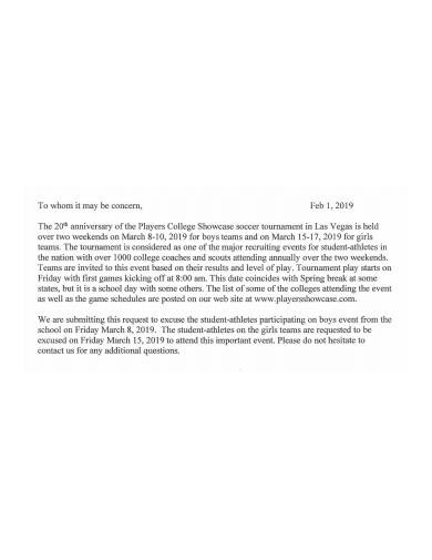 FREE 11 Sample Excuse Letters For School In PDF