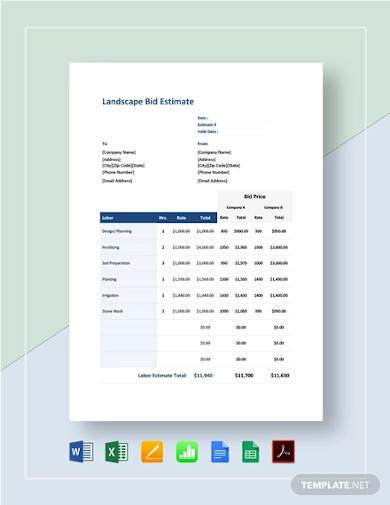 FREE 13 Landscaping Estimate Samples In MS Word Pages Google Docs 