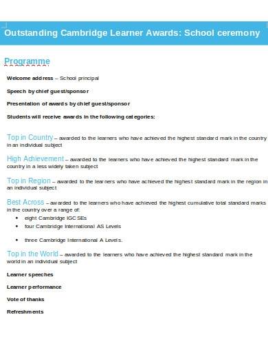 FREE 10 Award Ceremony Program Samples Templates In MS Word PDF