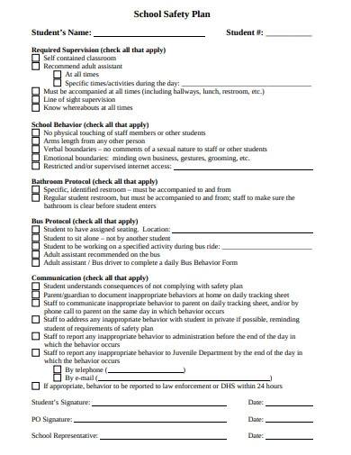 FREE 10 School Safety Plan Samples Templates In MS Word Pages 