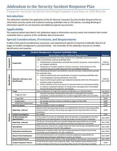 FREE 13 Security Incident Response Plan Samples In MS Word PDF