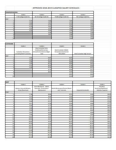FREE 10 Classified Employee Salary Schedule Samples In MS Word 