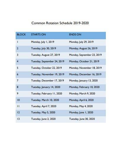 FREE 16 Schedule Rotation Samples In MS Word Pages Google Docs 