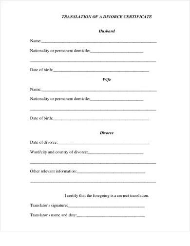 FREE 8 Divorce Certificate Samples In MS Word PSD AI Publisher 