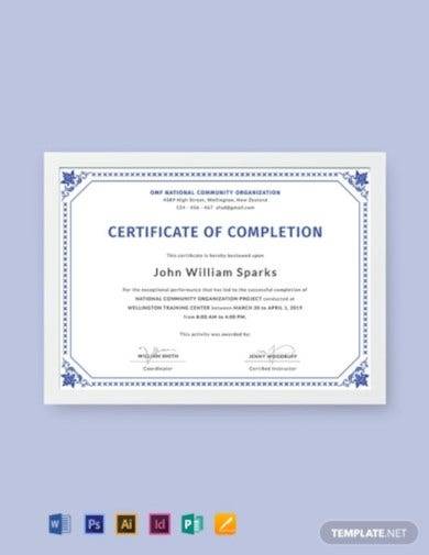 FREE 18 Project Completion Certificate Samples In MS Word PSD AI 
