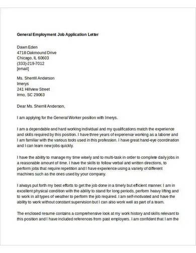 Job Opportunity Employment Job Application Letter Cover Letter 