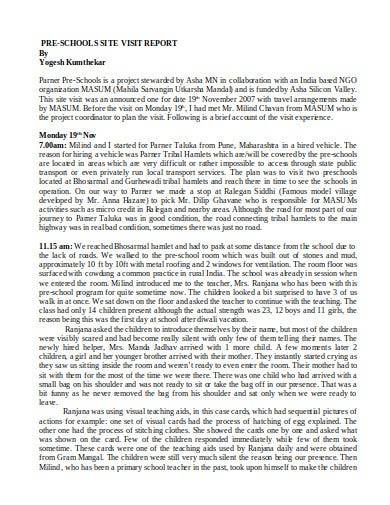 FREE 11 Sample School Visit Report Templates In MS Word Google Docs 