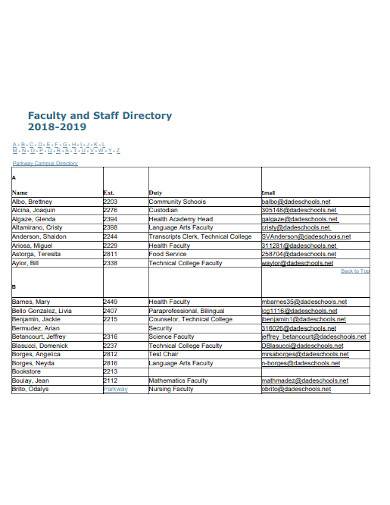 FREE 10 Faculty Staff Directory Samples In PDF
