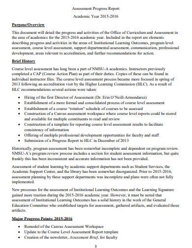 Student Assessment Report Sample Format Hq Printable Documents Gambaran