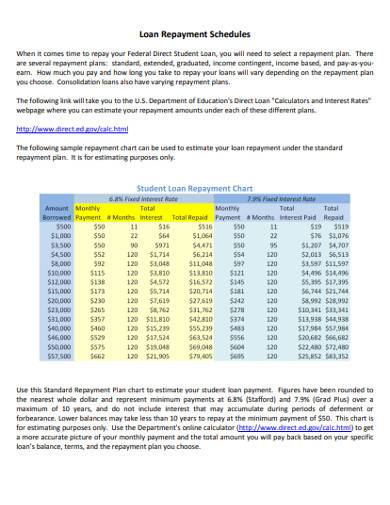 FREE 15 Loan Schedule Samples In MS Word MS Excel Pages Numbers 