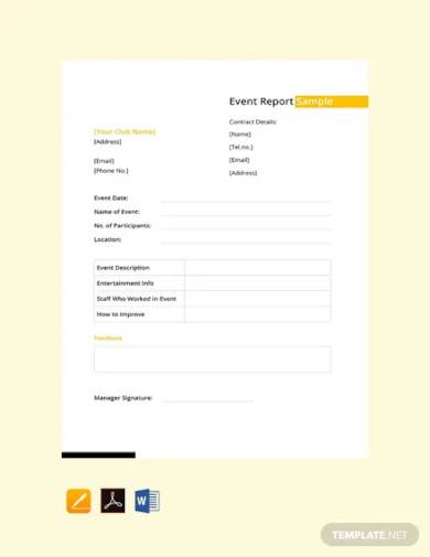 FREE 13 Event Report Samples In Google Docs Pages MS Word PDF
