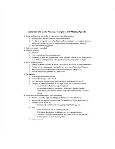 FREE 10 Family Meeting Agenda Samples In PDF