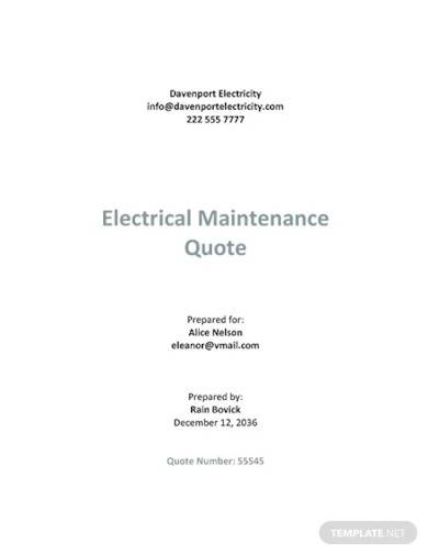 FREE 9+ Electrical Quotation Samples in MS Word | MS Excel | Pages ...