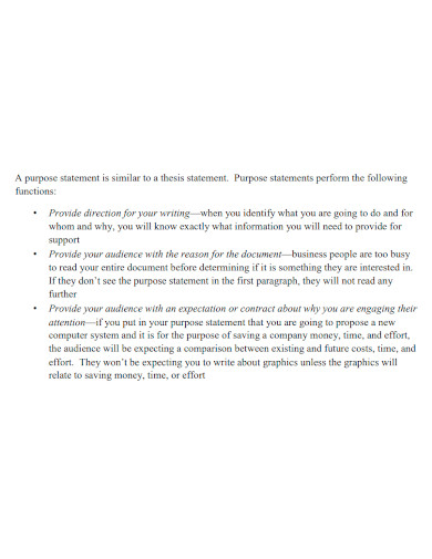 FREE 10 Business Purpose Statement Sample Small Roundtable 