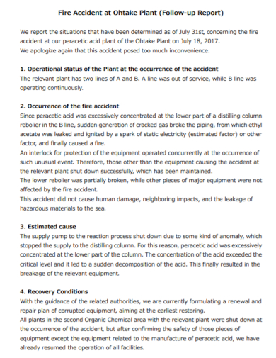 FREE 10 Fire Accident Report Samples Department Incident 