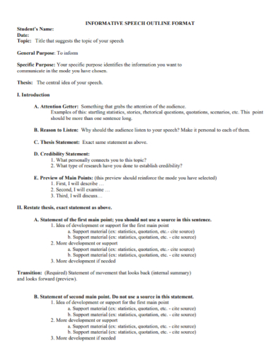 Informative Speech 10 Examples Format Sample Examples Gambaran