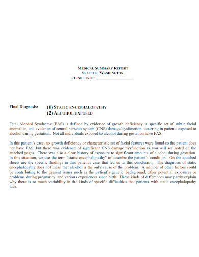 Medical Records Summary Template