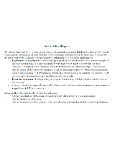 FREE 10 Brief Report Samples PNAS Journal Research 