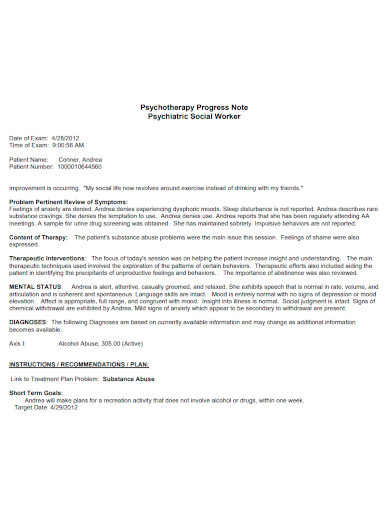 FREE 7 Sample Progress Notes For Social Workers In PDF