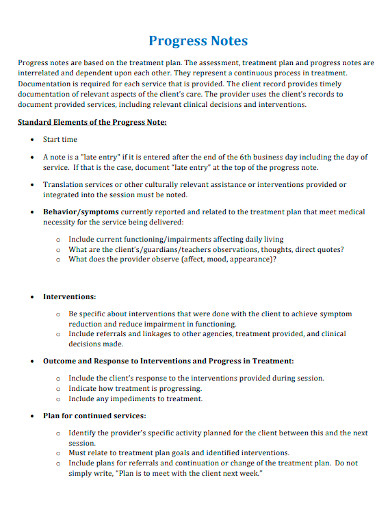FREE 10 Therapy Progress Note Samples Behavioral Psychotherapy 