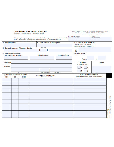 FREE 5 Quarterly Payroll Report Samples In PDF