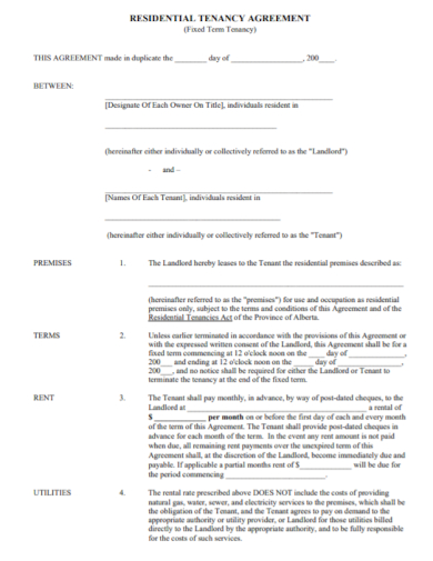 FREE 10 Residential Tenancy Agreement Samples In PDF DOC