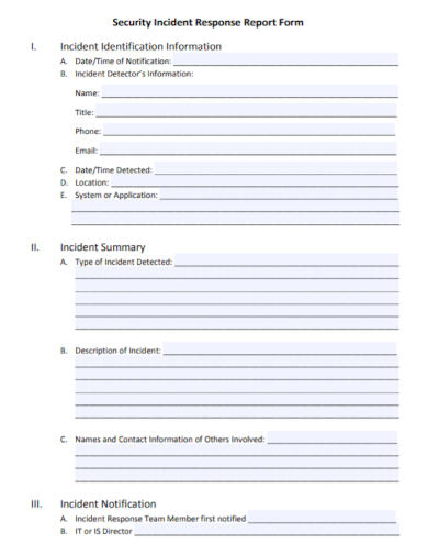 FREE 10 Security Incident Report Form Samples Church Data Hospital 