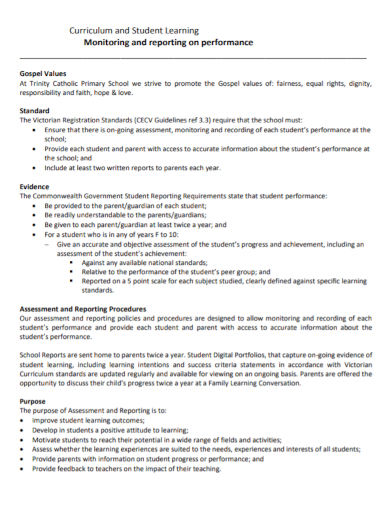 FREE 11 Student Performance Report Samples Medical Academic Class 