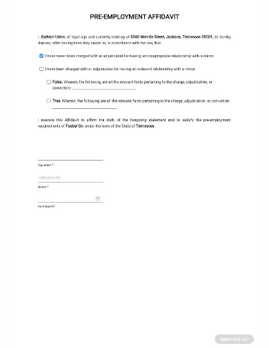 FREE 10 Affidavit Of Employment Samples Self Verification Termination 