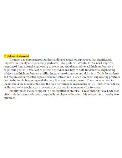 FREE 10 Engineering Problem Statement Samples Software Mechanical 