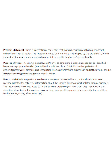 FREE 10 Health Problem Statement Samples Mental Care Community 