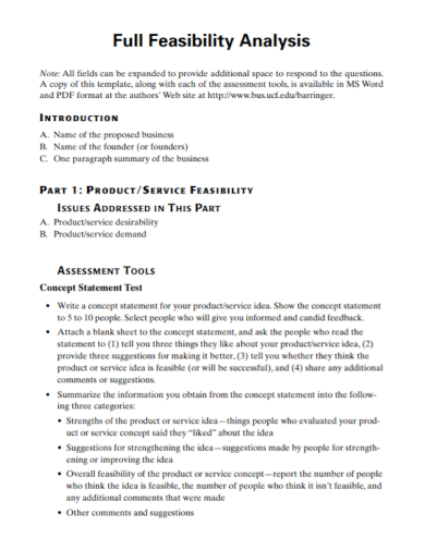 FREE 10 Feasibility Analysis Report Samples Financial Project 