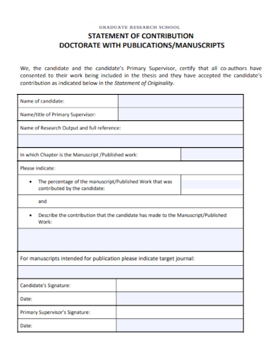 FREE 6 Research Contribution Statement Samples In PDF DOC