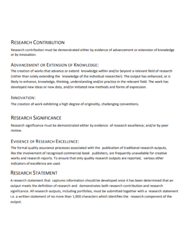 FREE 6 Research Contribution Statement Samples In PDF DOC