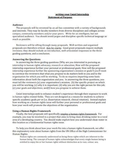 Statement Of Purpose For Internship Sample Pdf Eibda