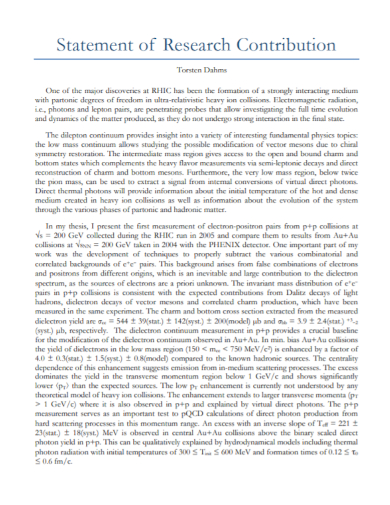 FREE 6 Research Contribution Statement Samples In PDF DOC