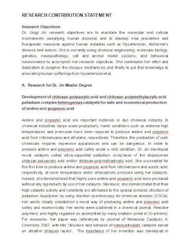 FREE 6 Research Contribution Statement Samples In PDF DOC