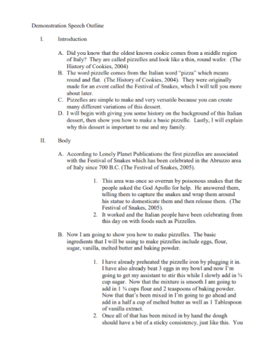  Demonstration Speech Outline Example Demo Speech Outline EXAMPLE 1 