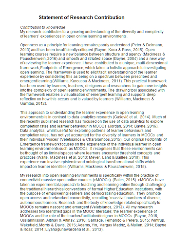 FREE 6 Research Contribution Statement Samples In PDF DOC