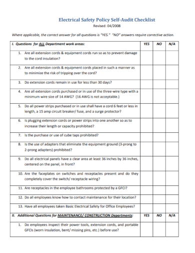 FREE 10+ Safety Audit Checklist Samples [ Management, Security, Internal ]