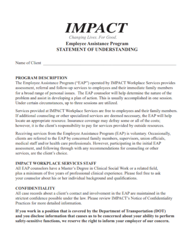 FREE 5 Employee Impact Statement Samples In PDF