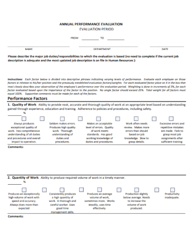 FREE 10 Quantity Of Work Evaluation Samples Employee Self 
