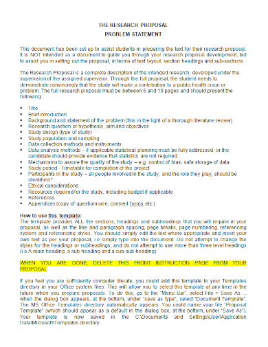FREE 10 Research Proposal Problem Statement Samples In PDF DOC