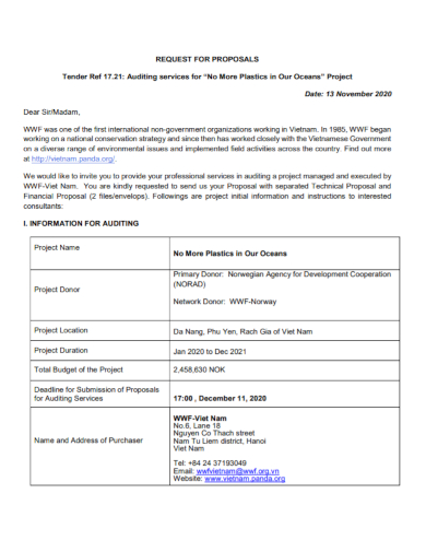 FREE 10 Tender Proposal Samples Technical Re Project 