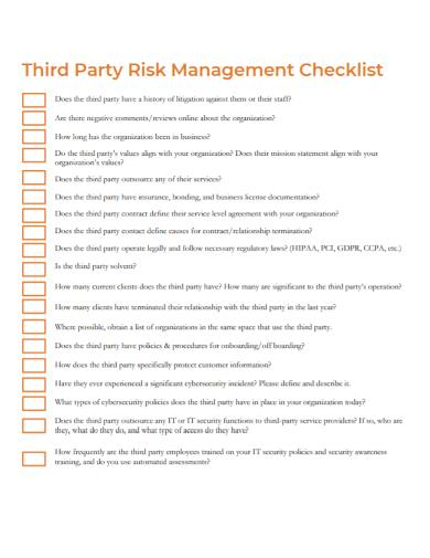 FREE 10 Risk Management Checklist Samples Event Vendor Audit 